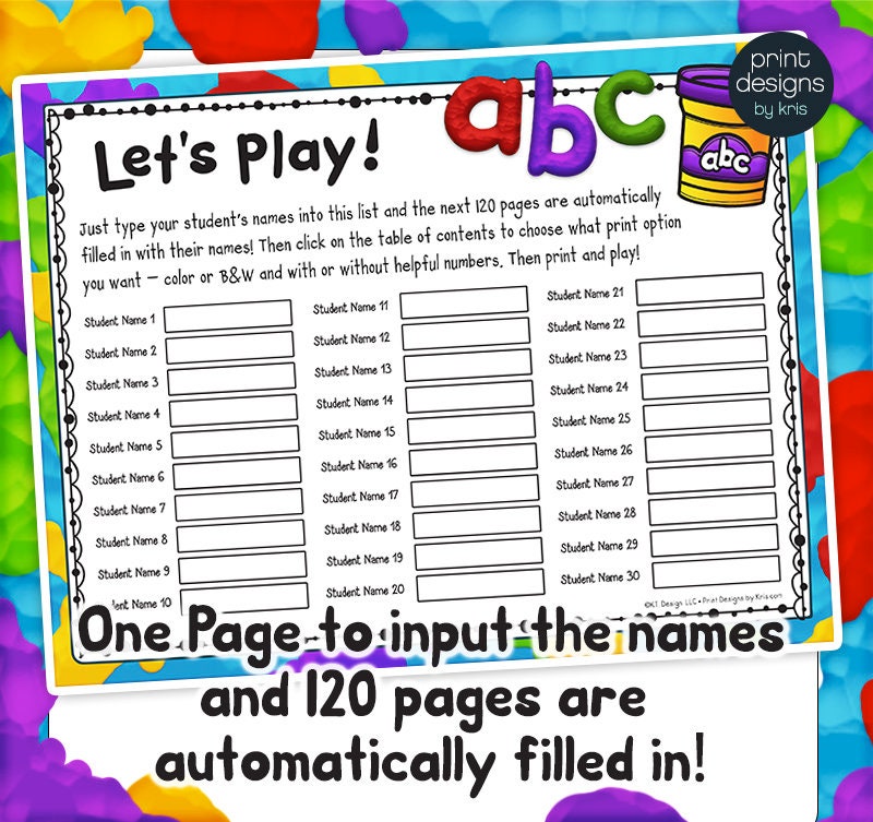 Editable Playdoh Name Mats Play Dough Kindergarten Preschool Name ...