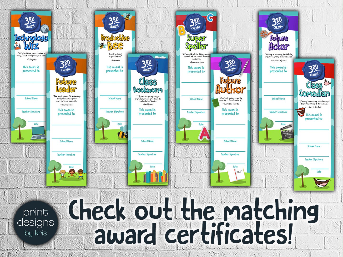 End of Year Student Awards • Student Superlatives • Student Bookmarks ...