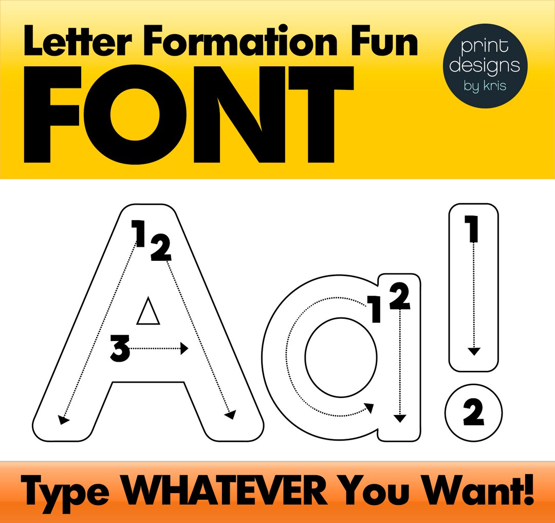 Tracing Font • Letter Trace Font • Letter Formation Font • Writing ...