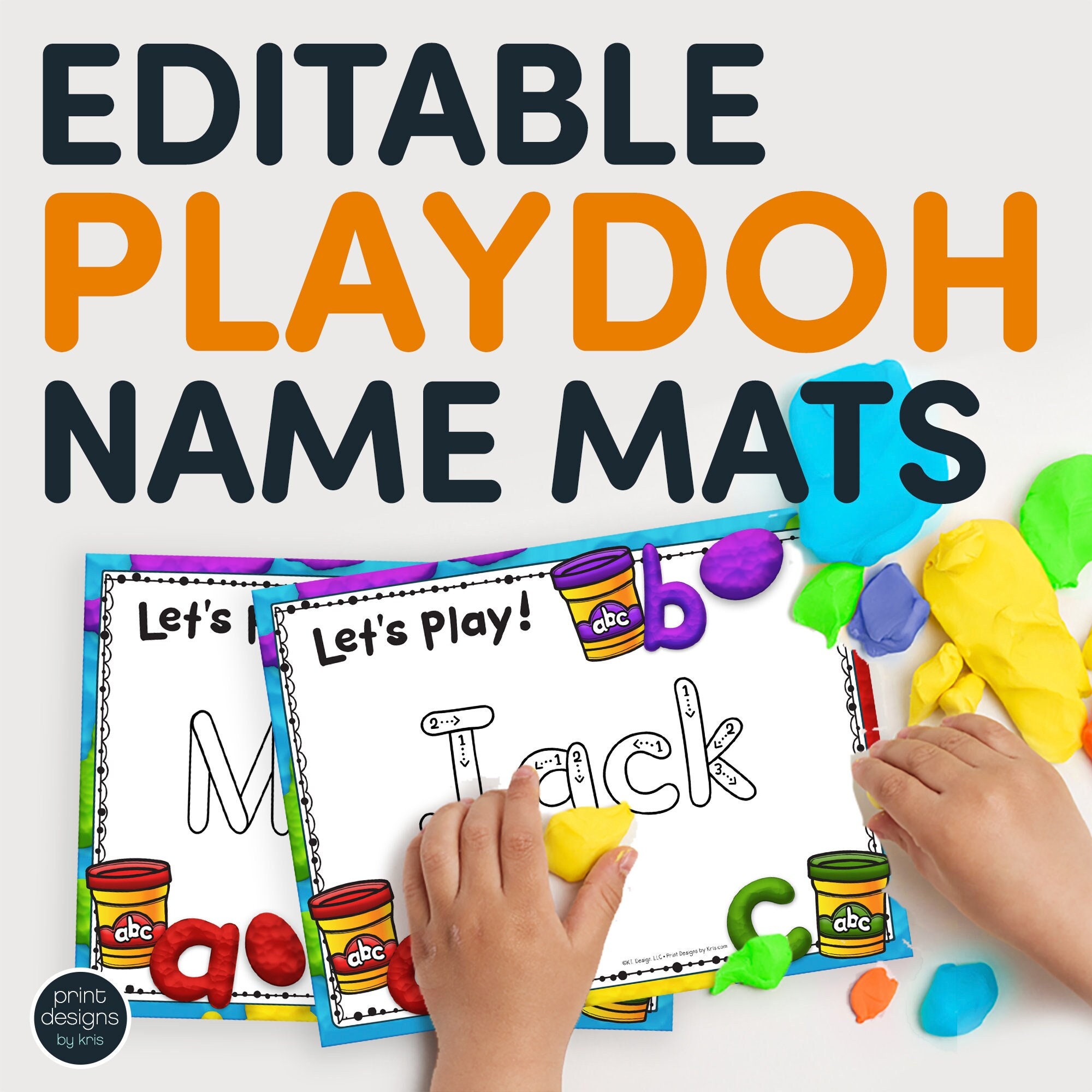 Editable Playdoh Name Mats Play Dough Kindergarten Preschool Name ...