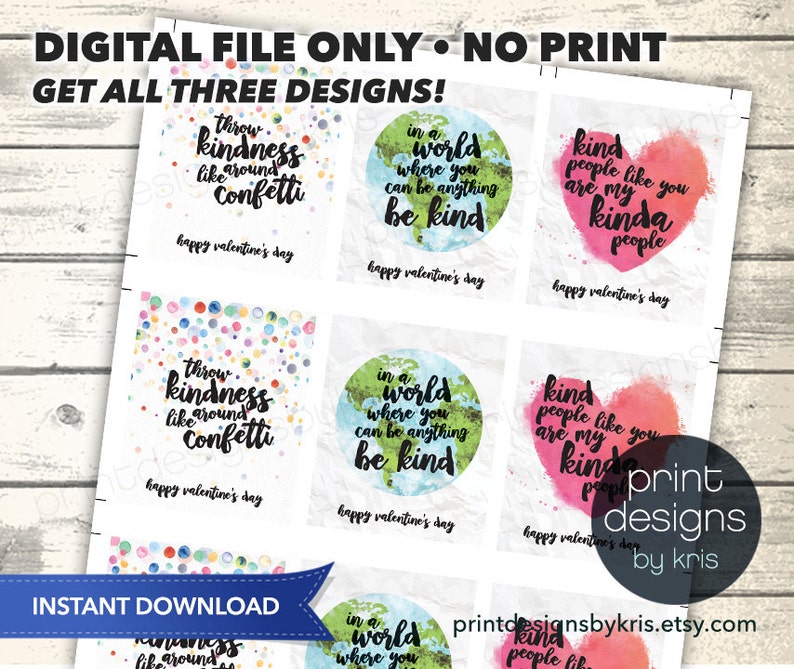 Printable Kindness Valentines Day Card Printable Valentine School ...