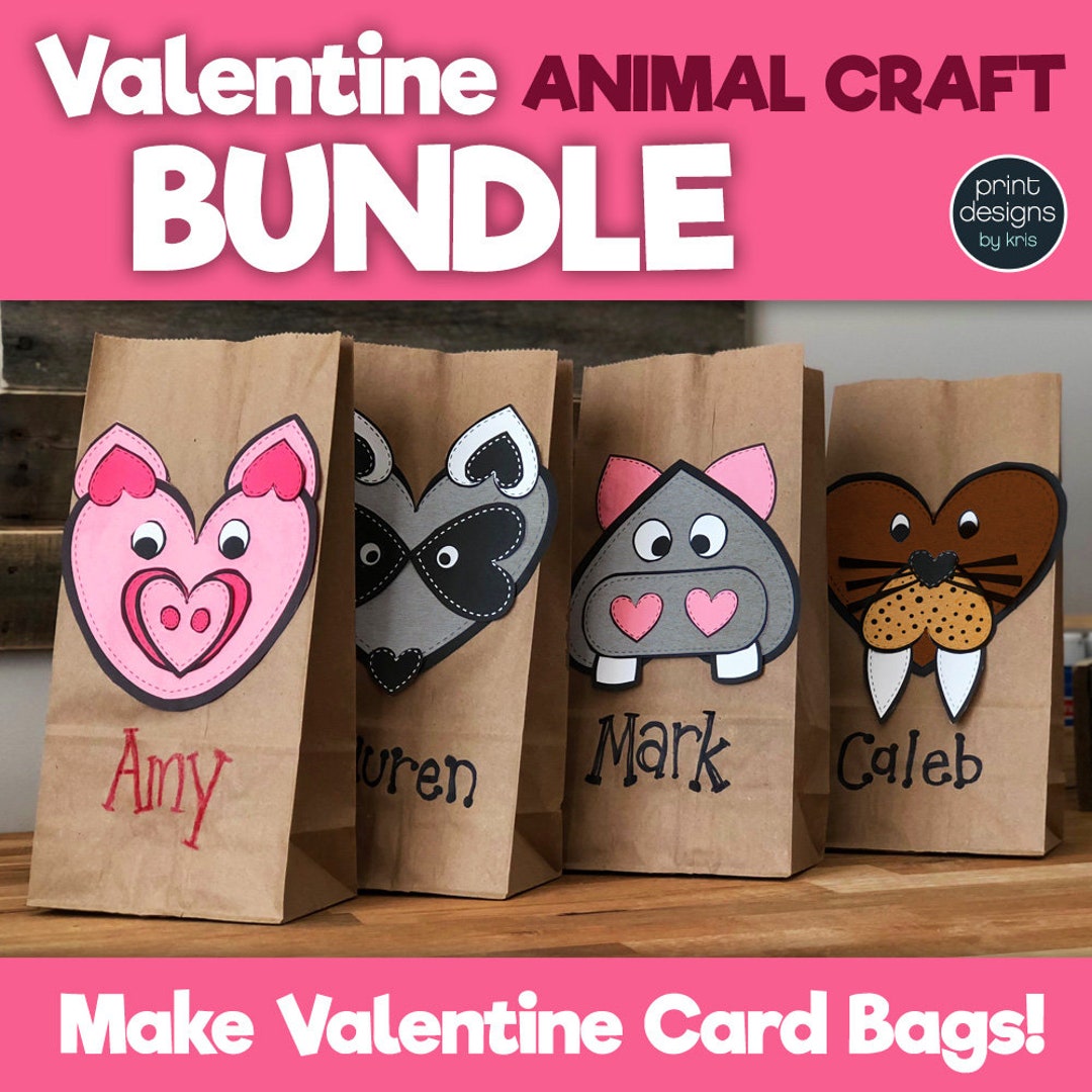 Valentine's Day Craft and Card Holder BUNDLE for Kindergarten, First ...