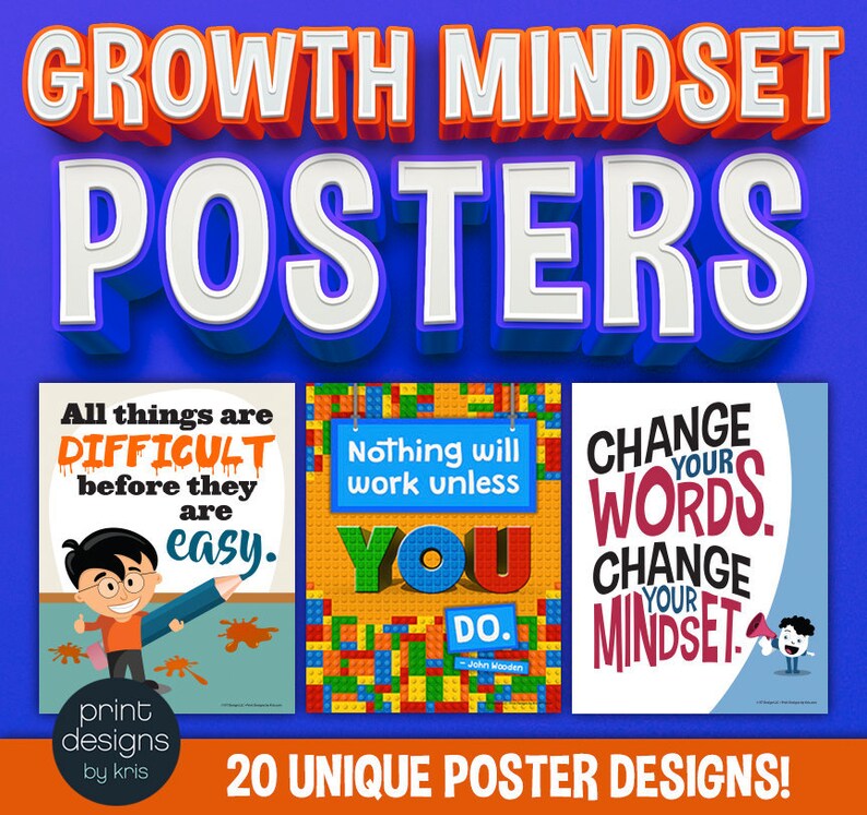 Growth Mindset Posters Growth Mindset Teacher Notes - Etsy