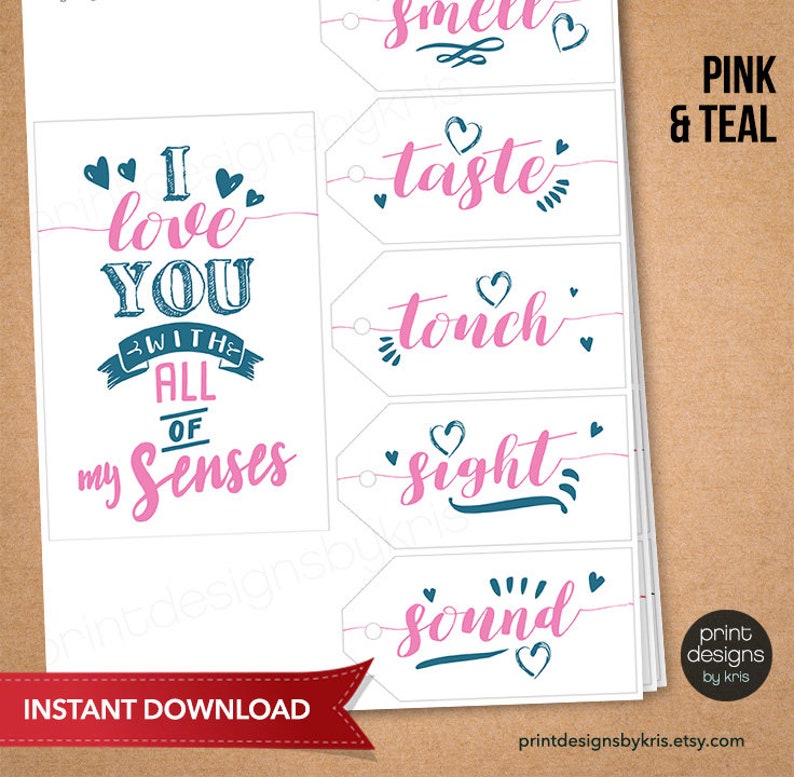 Five Senses Gift Tags & Card. 5 Senses Instant Download Printable ...