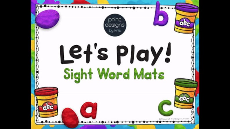 Editable Playdoh Sight Word Mats Play Dough Kindergarten Preschool ...
