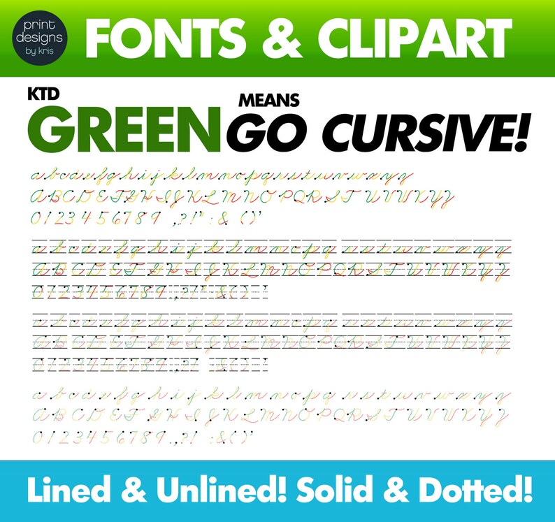 Cursive Fonts for Schools: Dyslexic Font Assistance, KTD Green Means Go ...