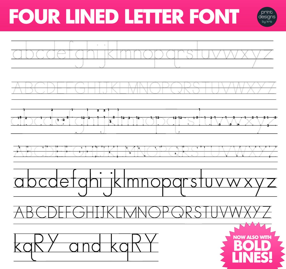 Four Lined Alphabet Letter Tracing Font • Teaching English in CHINA ...