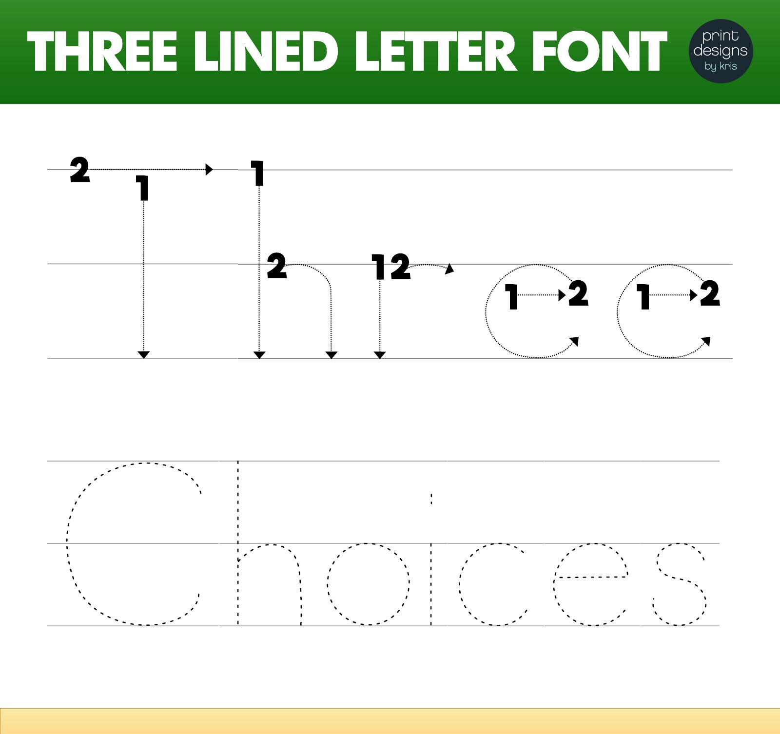 Tracing Font • Three Lined Alphabet Letter Tracing Font • Teaching ...