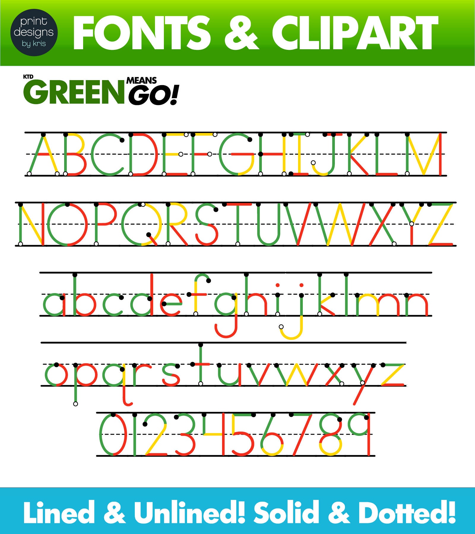 Color Tracing Font, Letter Tracing Font, Fonts for Schools: Dyslexic ...