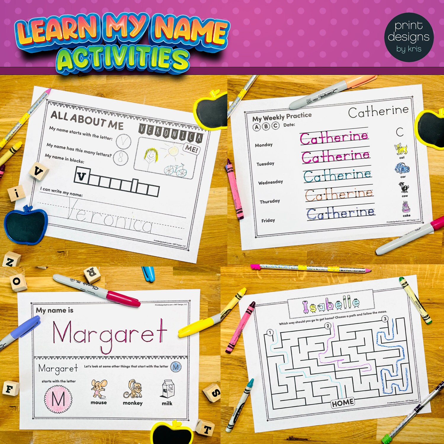 Name Activities for Preschool and Kindergarten - Teaching Activity for ...