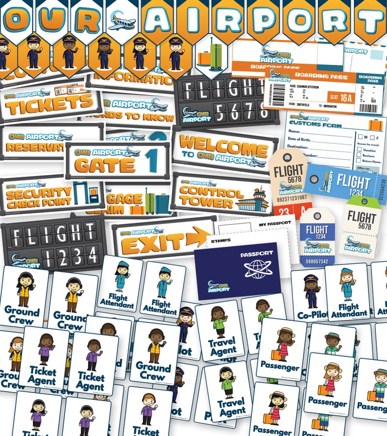 Airport Dramatic Play Set for Preschool Kindergarten First - Etsy