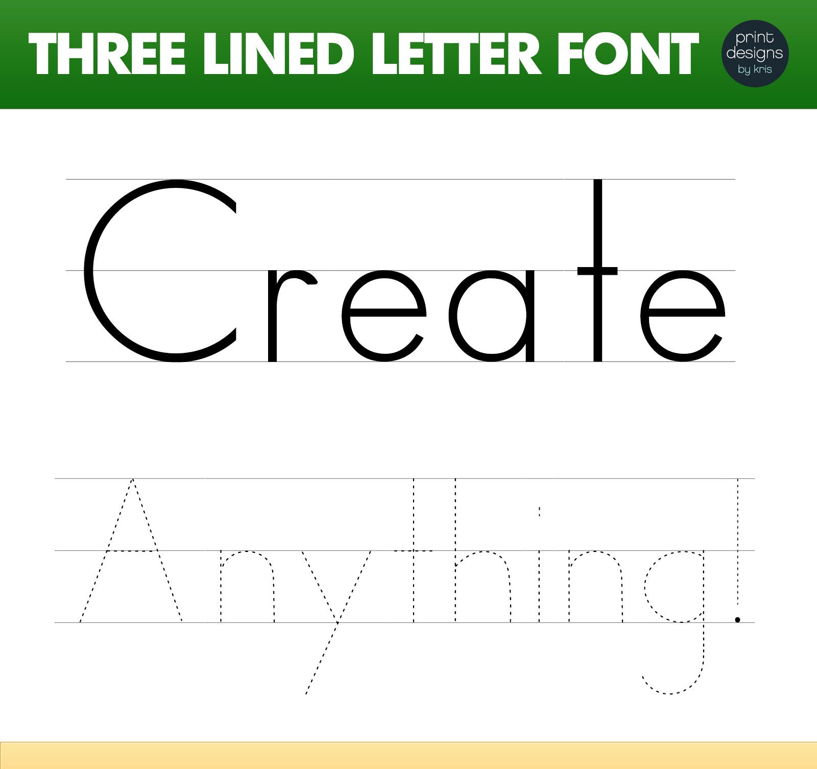 Tracing Font • Three Lined Alphabet Letter Tracing Font • Teaching ...