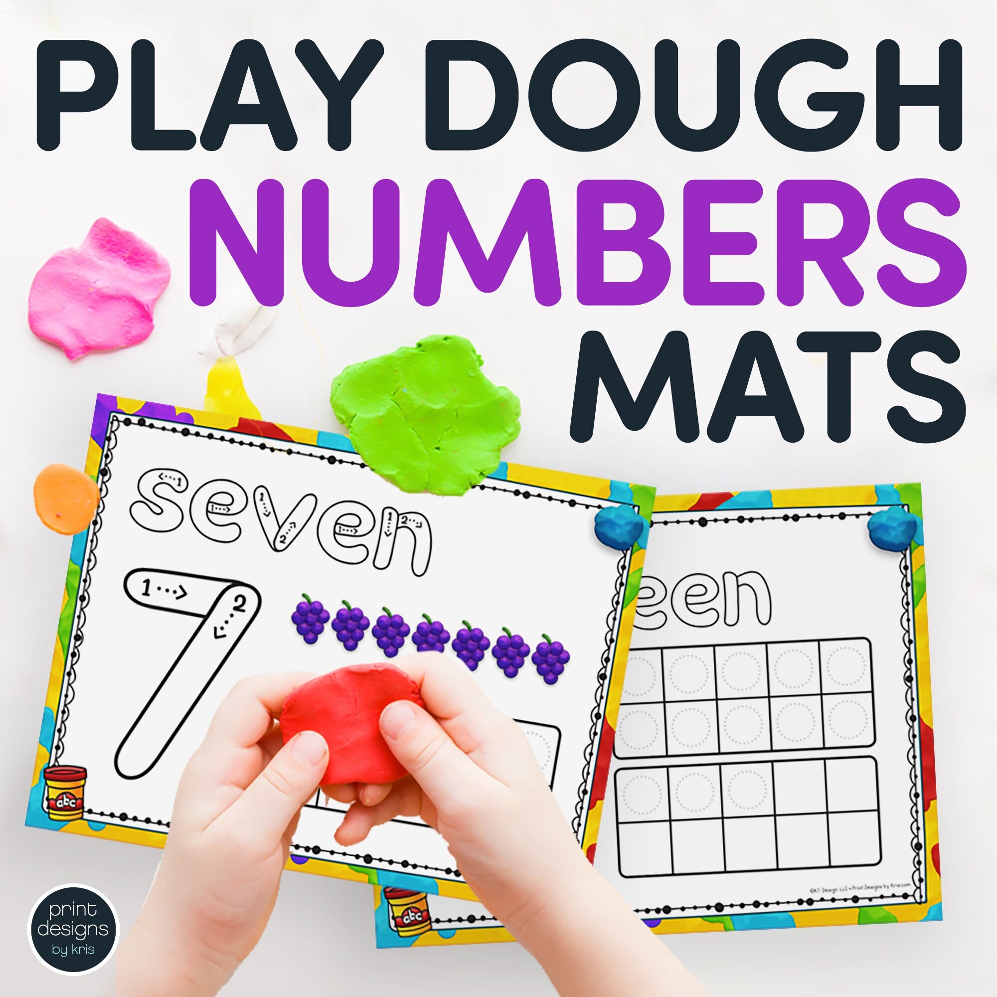Playdoh Number Mats Play Dough Number Mats Learn Numbers for Preschool ...