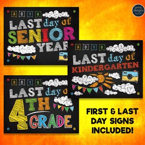 First Day of School Sign & Last Day of School Sign • Preschool - 12th ...