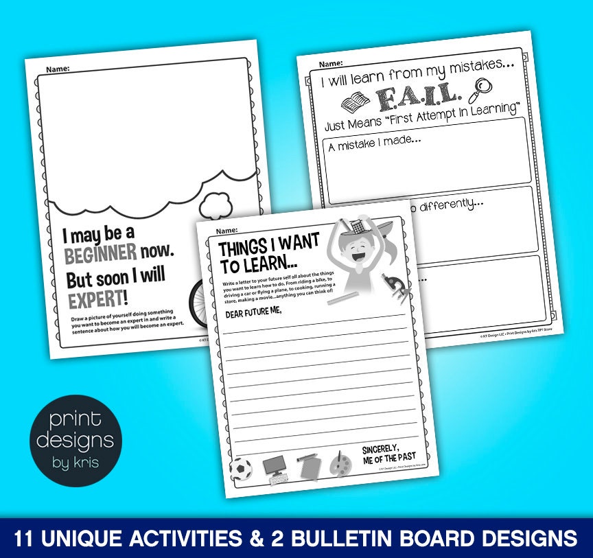 Growth Mindset Activities & Bulletin Board Materials - Etsy