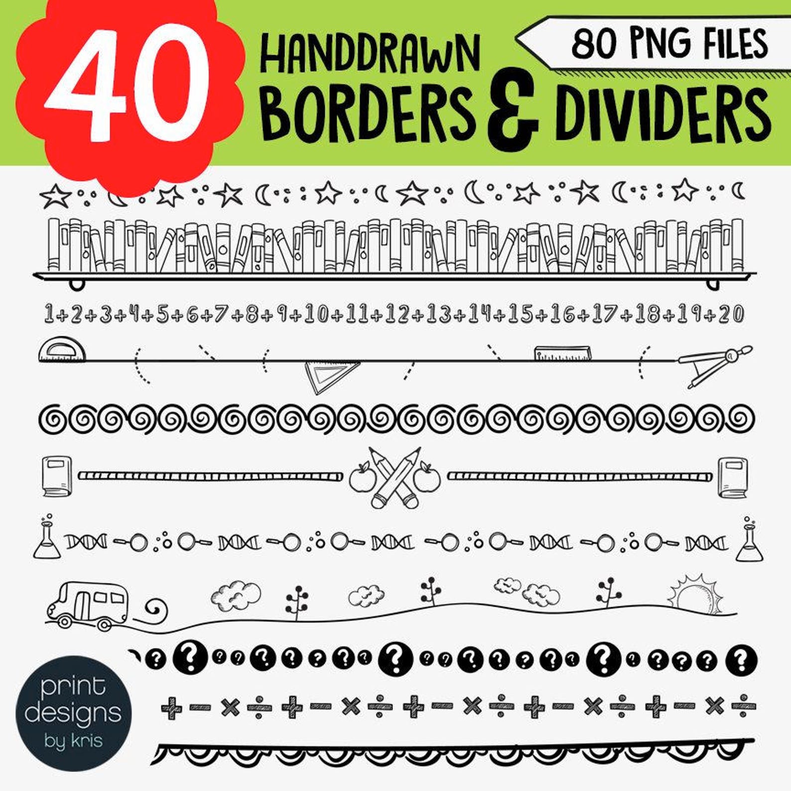 40 Borders & Dividers Clip Art for Teachers • Clipart Borders for ...