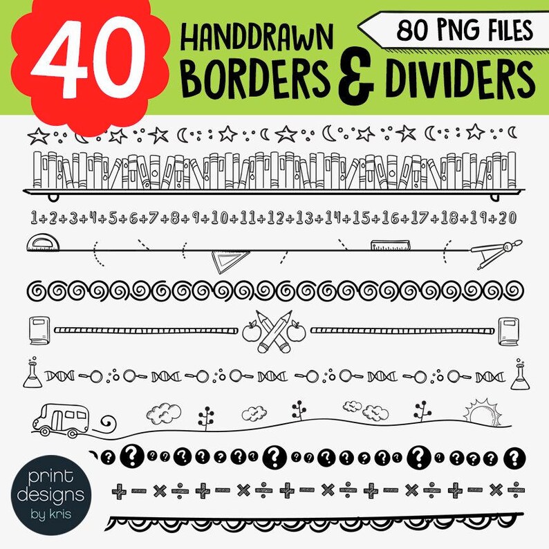 40 Borders & Dividers Clip Art for Teachers • Clipart Borders for ...