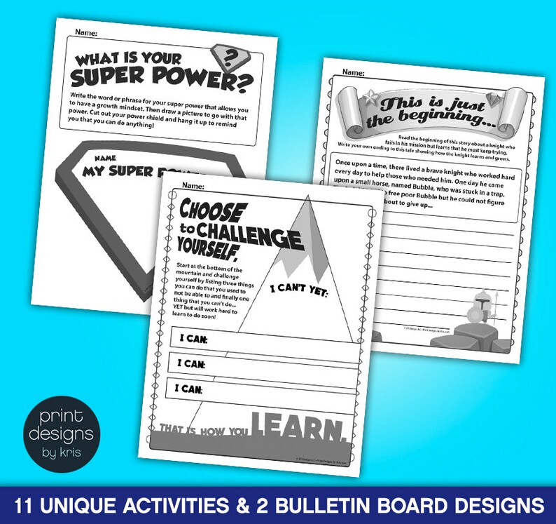 Growth Mindset Activities & Bulletin Board Materials - Etsy