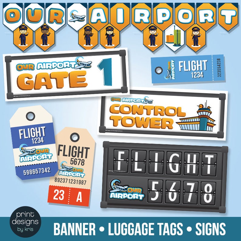 Airport Dramatic Play Set - for Preschool, Kindergarten, First Grade ...