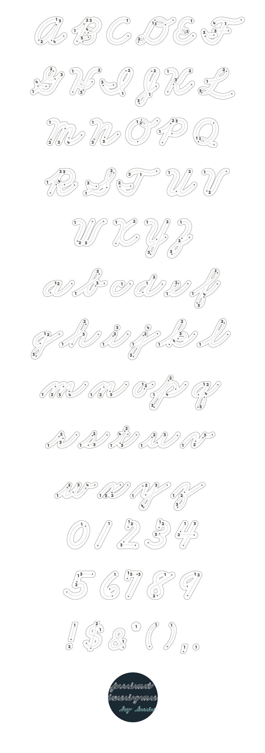 CURSIVE Letter Trace Fun Font • Letter Formation Font • Writing Letters ...