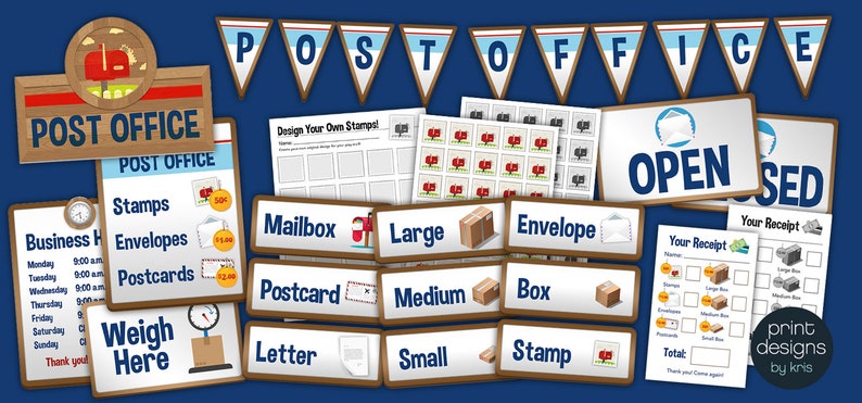 Dramatic Play Post Office for Preschool, Kindergarten, First Grade ...