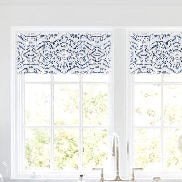 Blue Linen Valance - Etsy