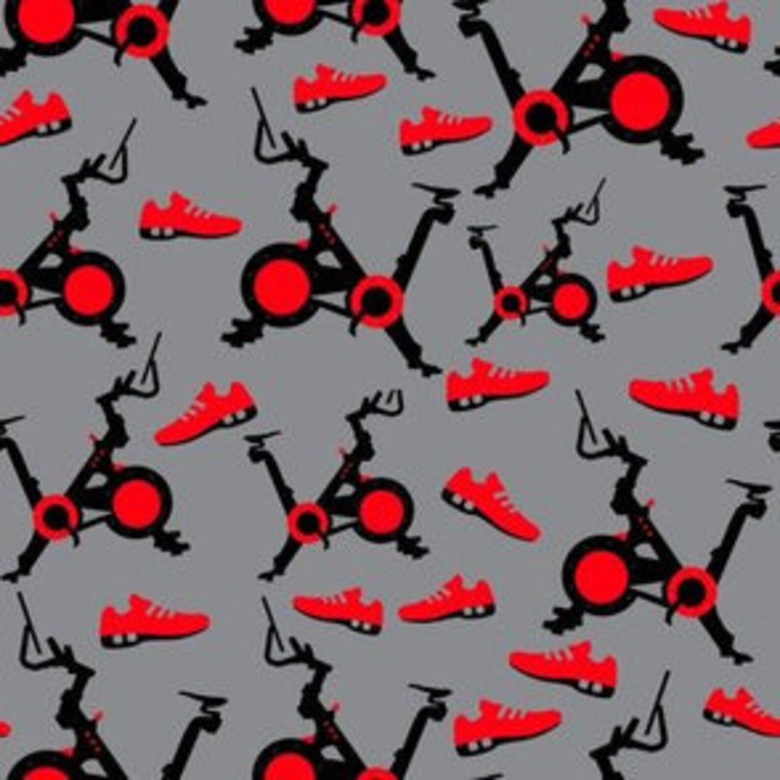 Faux Roman Shade Valance in Spin Bike and Shoes Pattern, Custom Made in ...