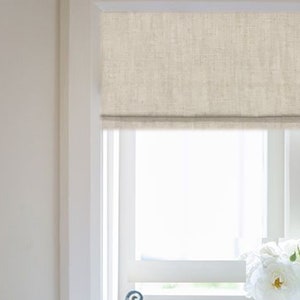 Modern Single Fold Roman Valance in Natural or White Slub | Etsy