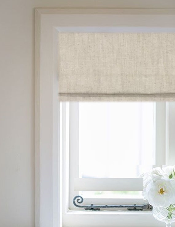 Modern Single Fold Roman Valance in Natural or White Slub - Etsy