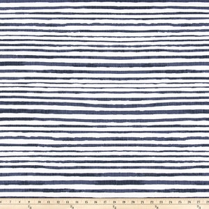 Straight Custom Valance in Denim Blue and White Stripe, Fully Lined ...