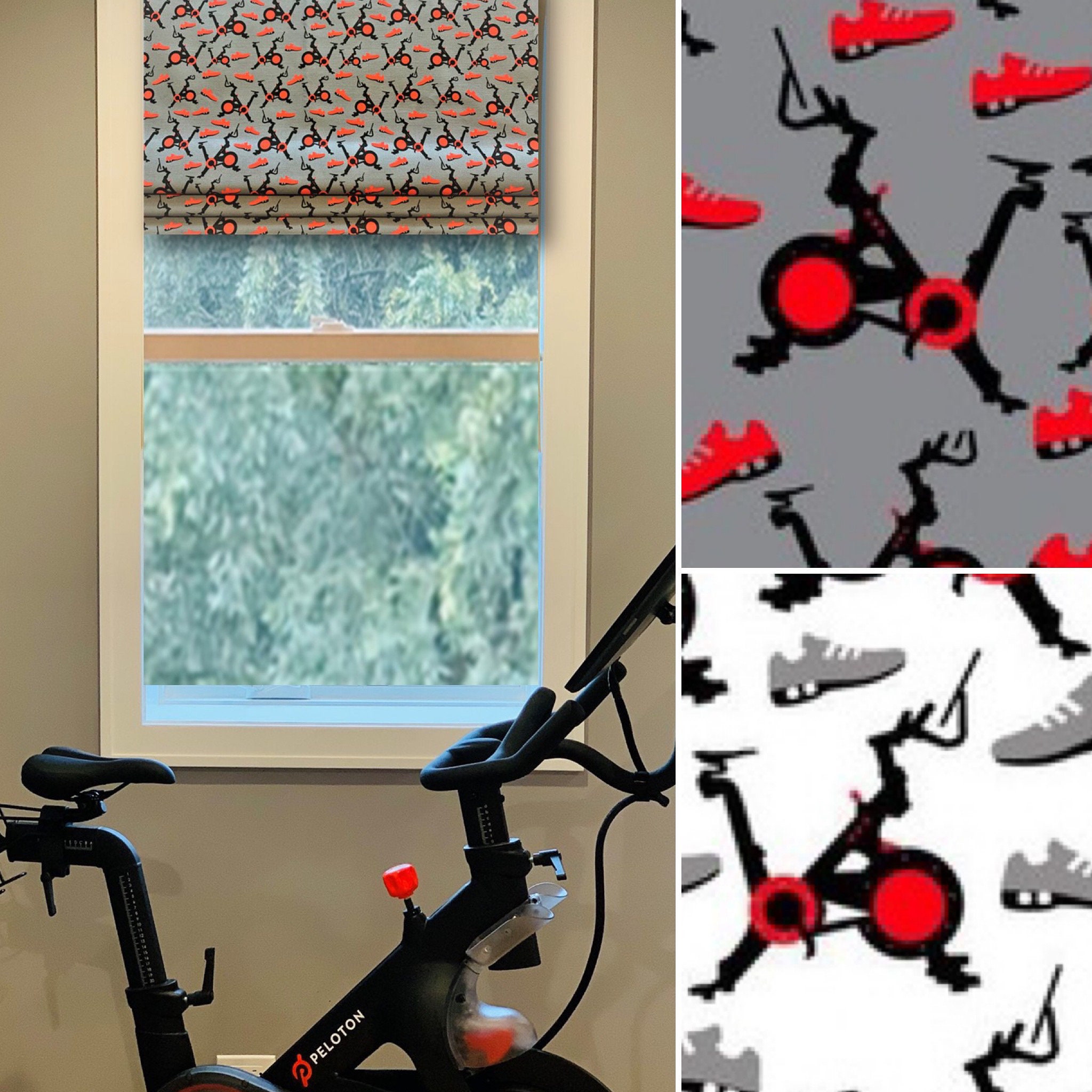 Faux Roman Shade Valance in Spin Bike and Shoes Pattern - Etsy