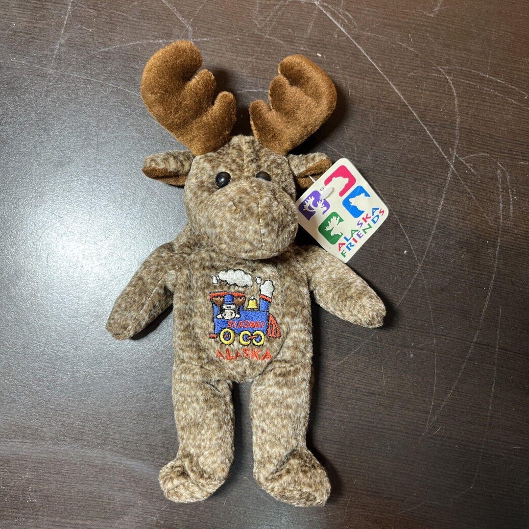 Arctic Circle Alaska Beanbag Moose Plush Stuffed Animal Brown Anchorage ...