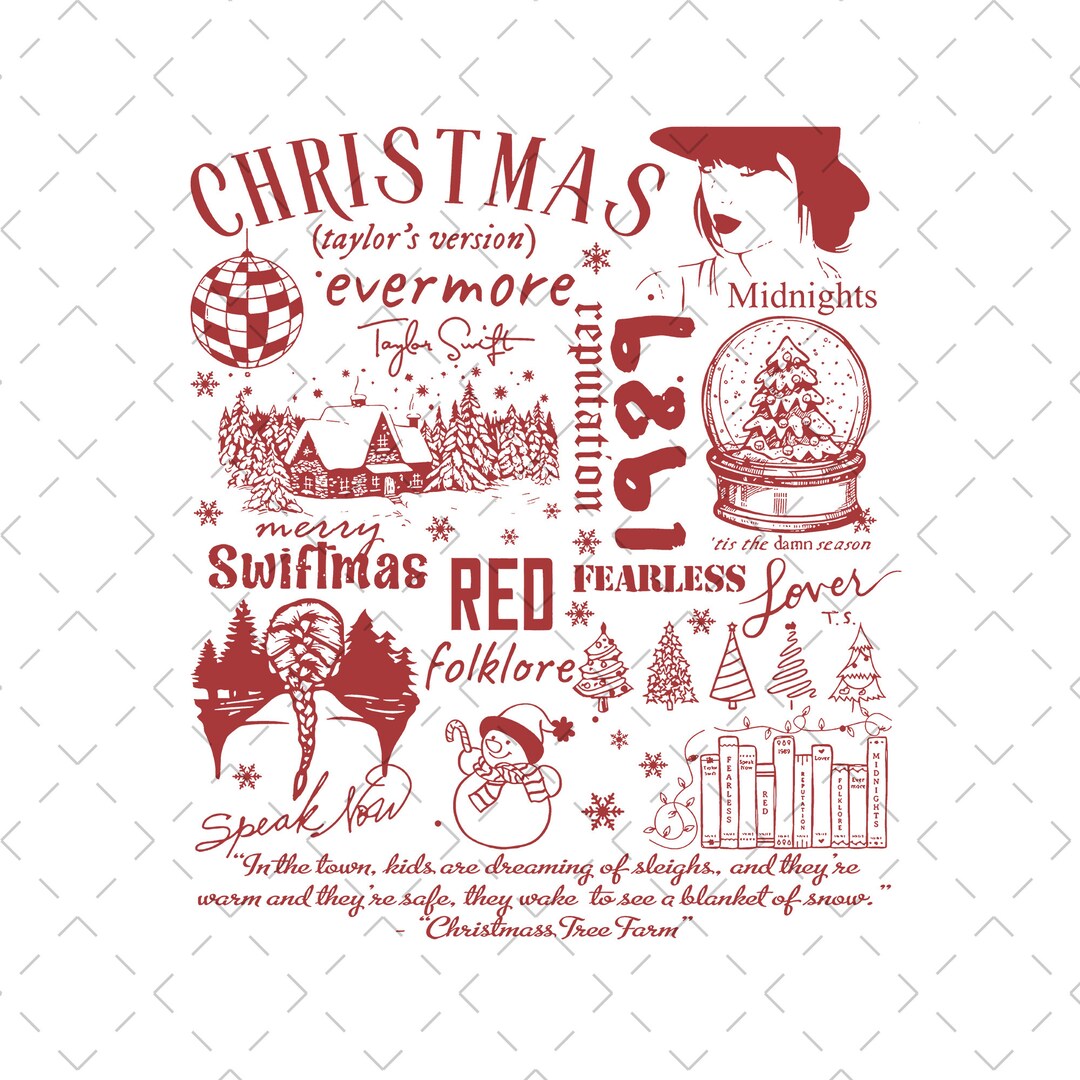 Merry Swiftmas Png, Christmas Taylor Version Album Png, Eras Tour Png ...