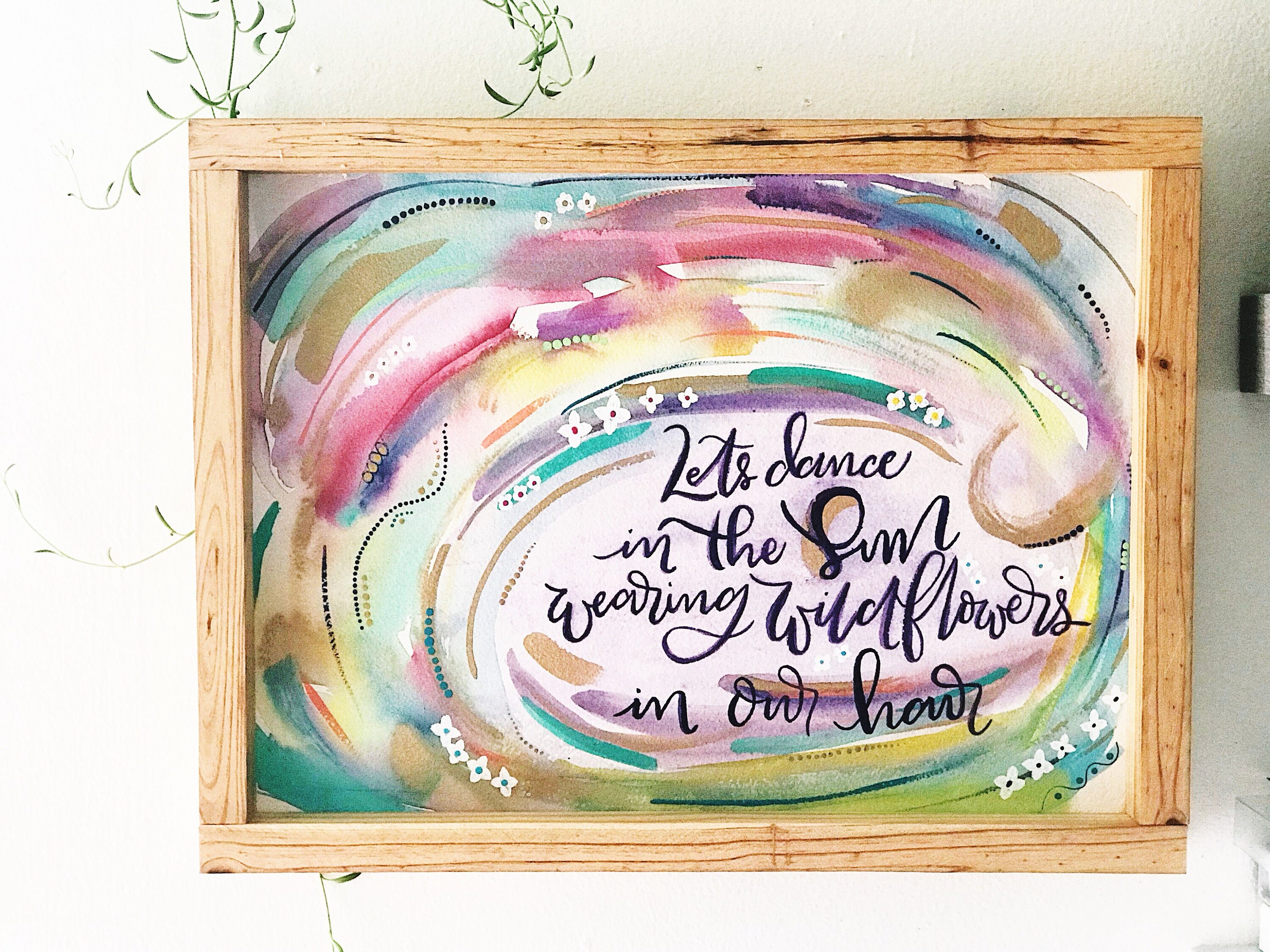 Watercolor Painting Original Watercolor Painting with Handwritten Quote ...