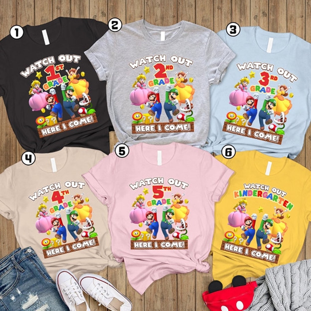 Personalized Super Mario Back to School Shirt, Watch Out Kindergarten ...