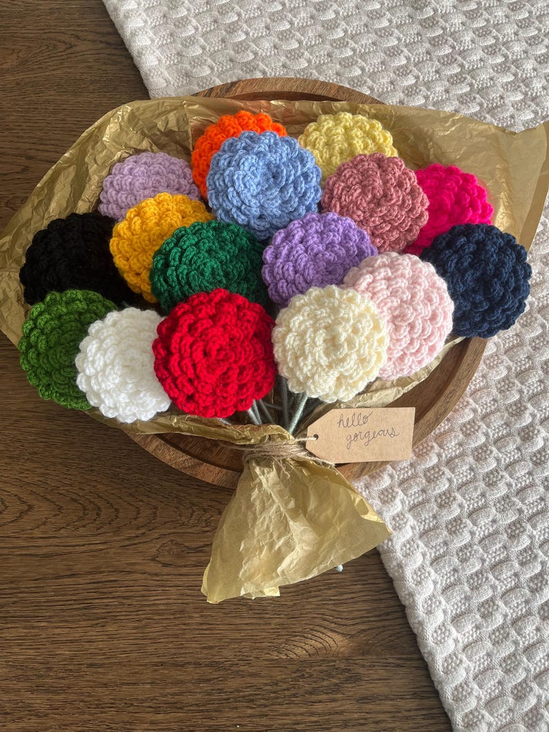 Handmade Crochet Puffy Flower: Bold Floral Home Decor - Etsy