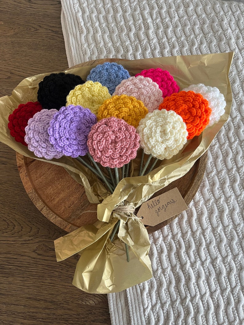 Handmade Crochet Puffy Flower: Bold Floral Home Decor - Etsy