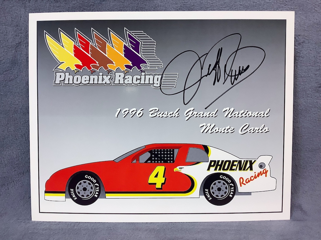 Jeff Purvis Signed 1996 NASCAR Winston Cup Series #4 Phoenix Racing ...