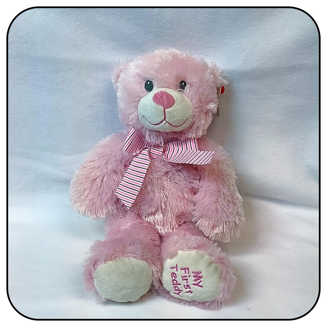 Ty Pluffies "sweet Baby" My First Teddy Pink Plush Teddy Bear 13 Inches ...