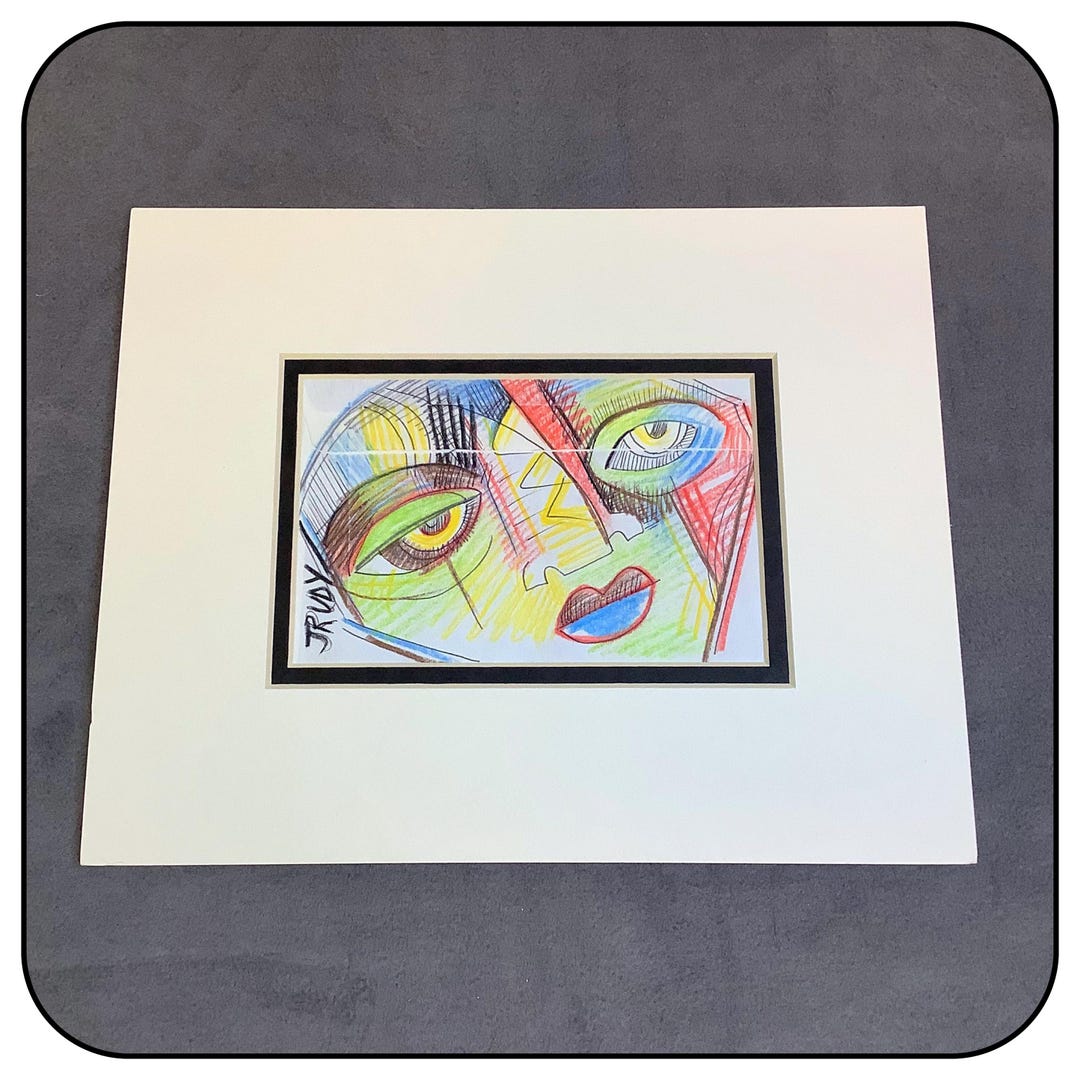 Original "outsider Art" Face on an Envelope by Jrudy, Measuring 8" X 10 ...