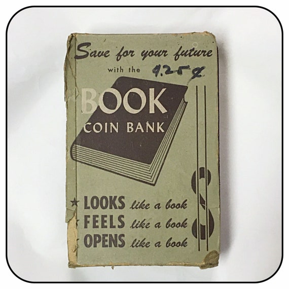 Vintage Bank Advertising Book Coin Bank in Original Box and - Etsy
