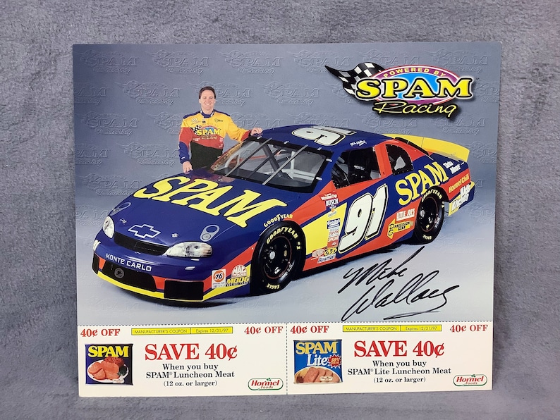 Mike Wallace Signed 1997 NASCAR Winston Cup Series 91 SPAM Racing ...