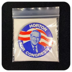 Horton for Congress Re-election Photo Pin Button, 1980's New York ...
