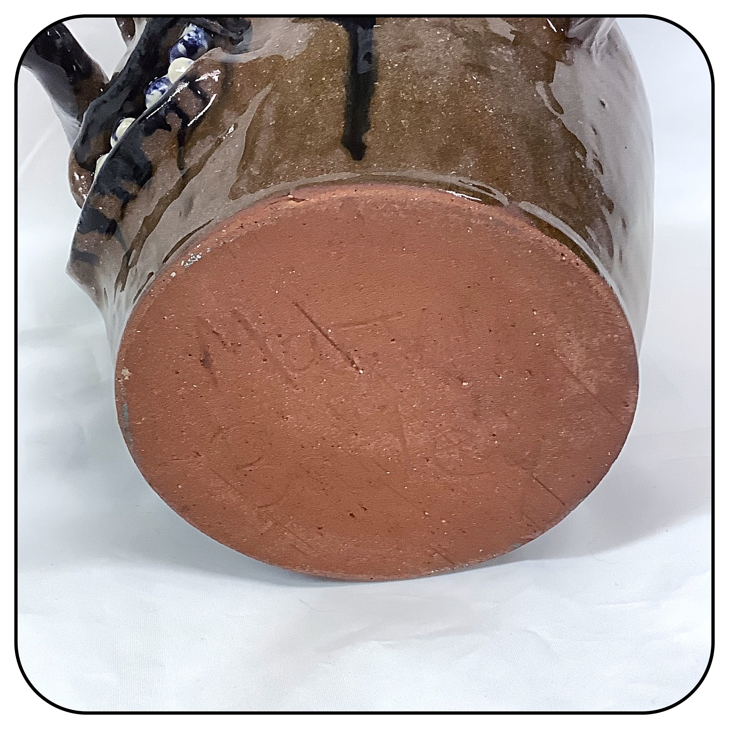 Marvin Bailey Primitive Folk Art Pottery Stoneware Glaze Snake Face Jug ...