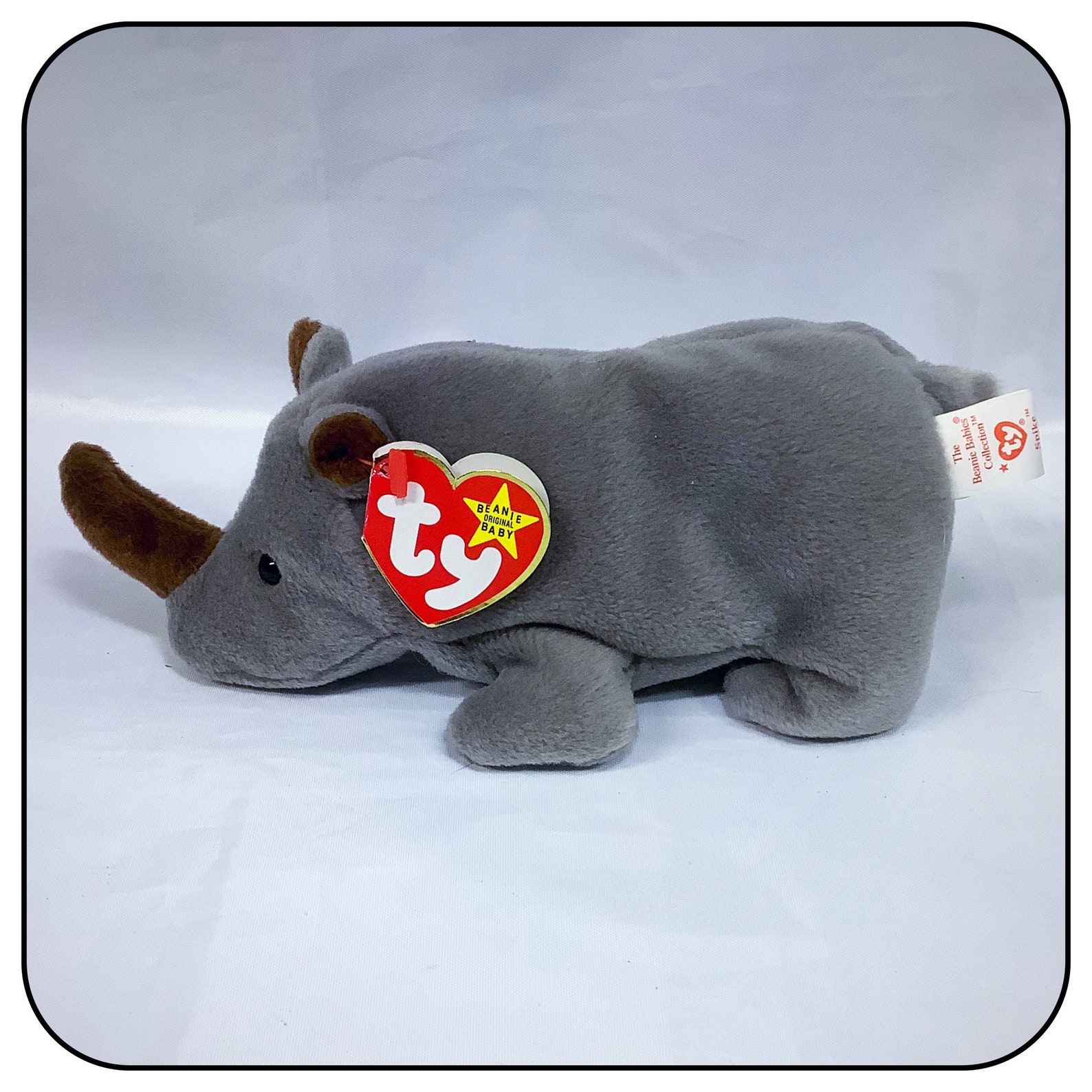 Spike TY Beanie Babies 1996 Beanie Babies Grey Rhinoceros - Etsy