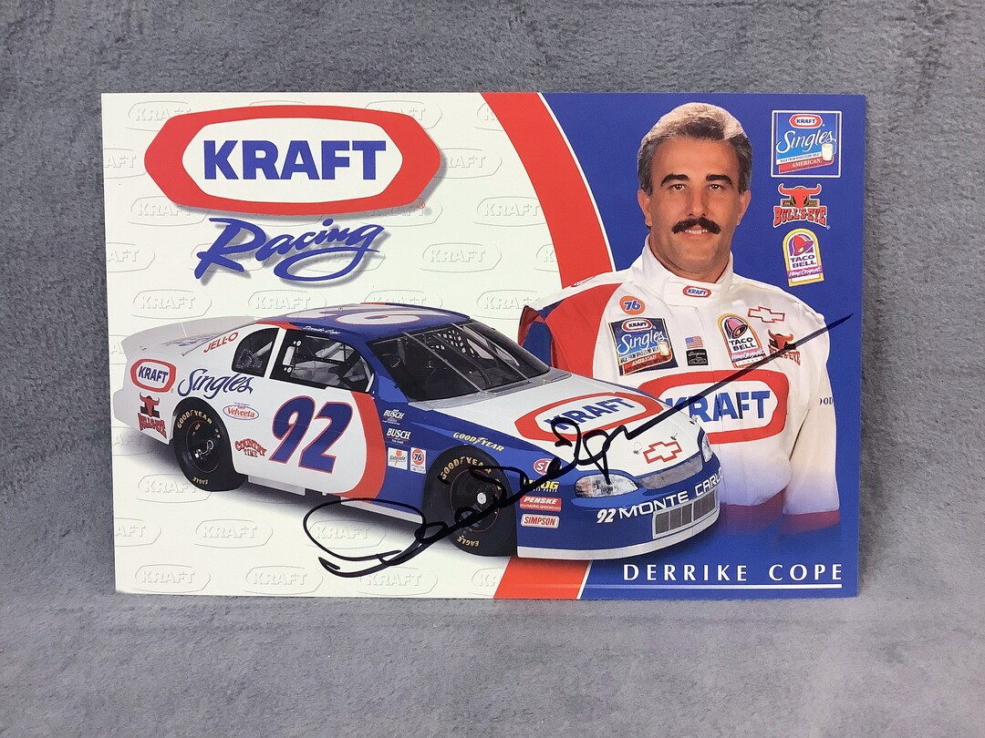 Derrike Cope Signed 1998 NASCAR Bush Grand National Series #92 Kraft ...