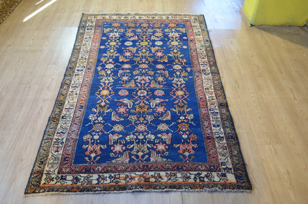 Vintage Turkish Wool Rug: Handwoven Dowry Carpet, 6.5 X 4 Ft - Etsy