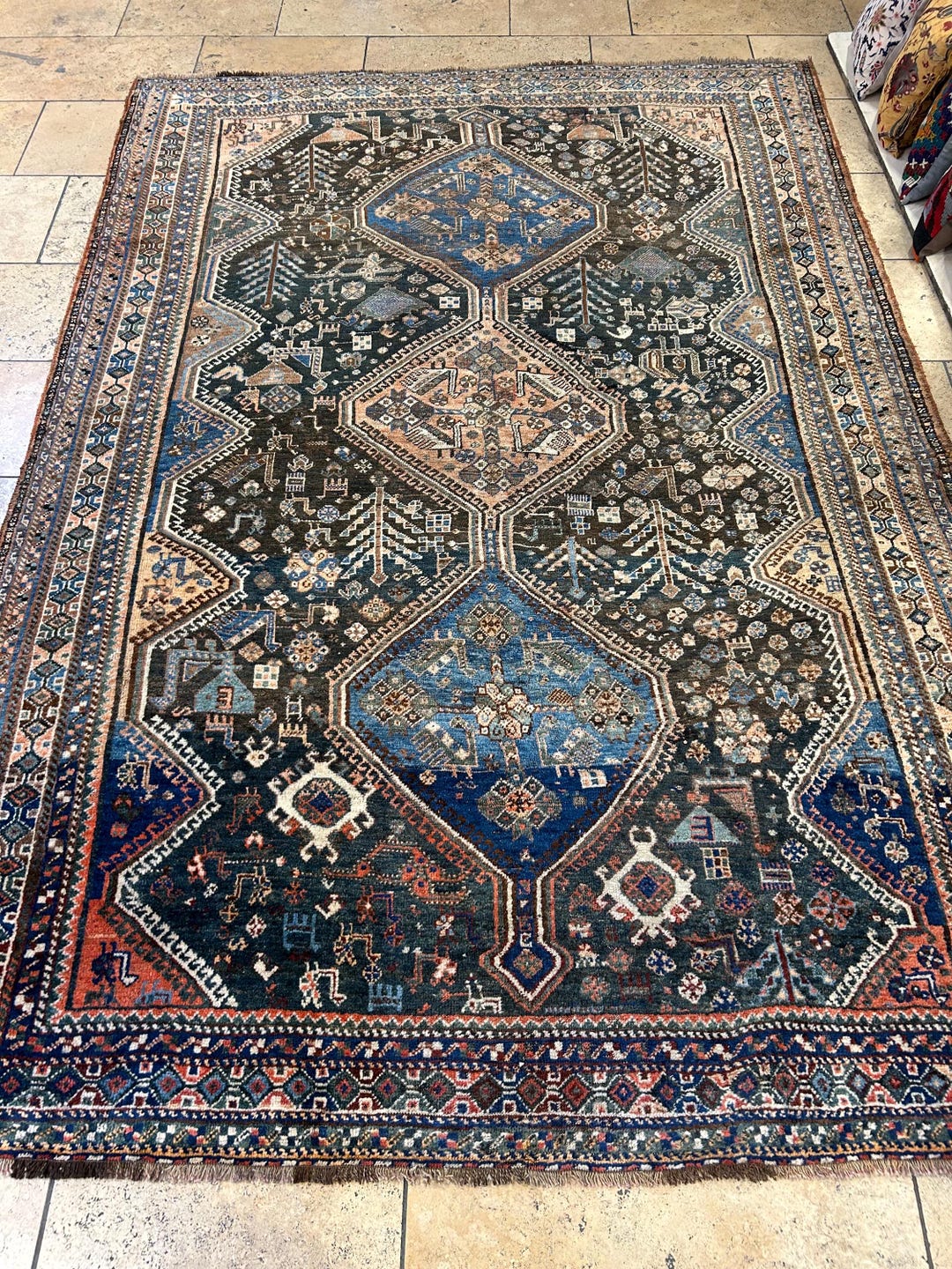 Antique Handmade Carpet. Turkish Tribal Rug. 10.8 X 7.4 Feet. - Etsy