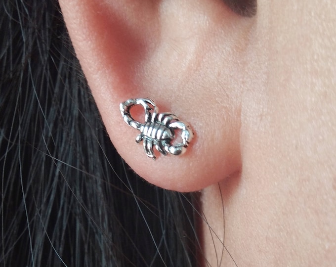 Scorpion Stud Earrings 925 Sterling Silver Tiny Scorpion Earrings Insect Earrings scorpion ...