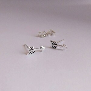 Tiny Arrow Stud Earrings 925 Sterling Silver Arrow Studs Silver Arrow Studs Arrow Posts Arrow ...